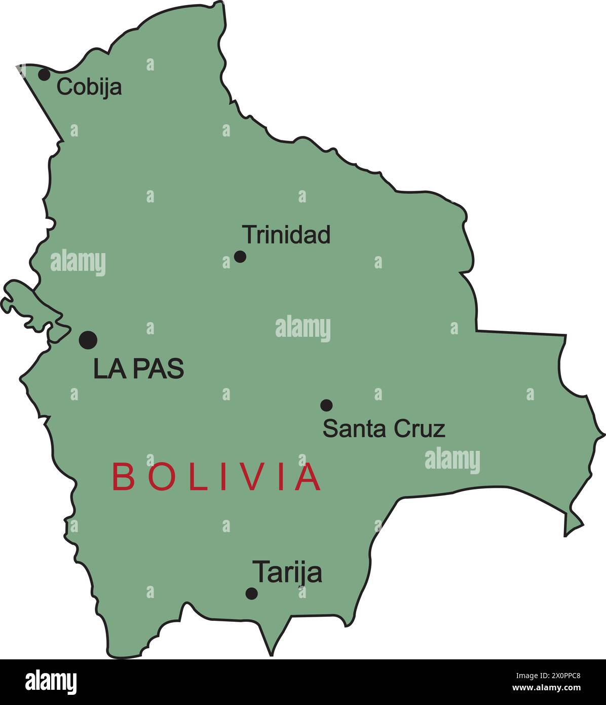 Map of Bolivia vector illustration simple design Stock Vector Image ...