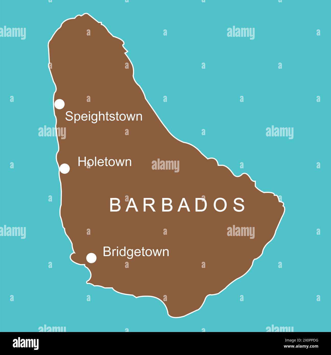 Map of Barbados vector illustration simple design Stock Vector Image ...