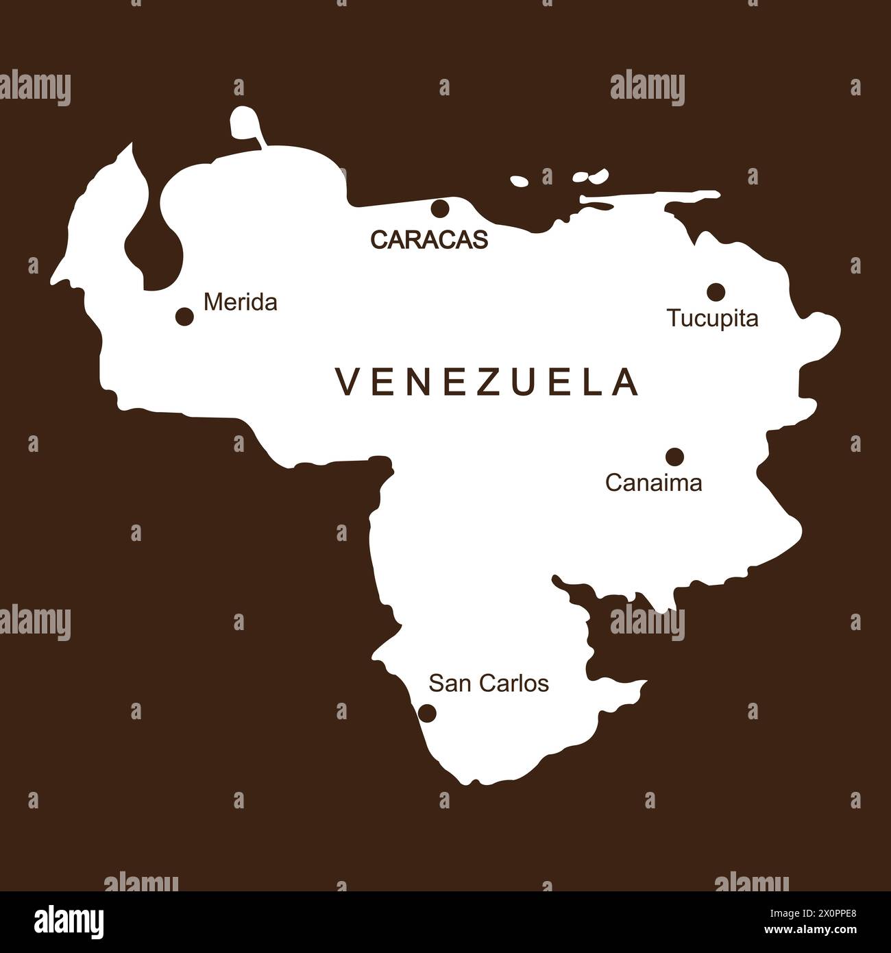 Venezuela country map icon vector illustration symbol design Stock ...