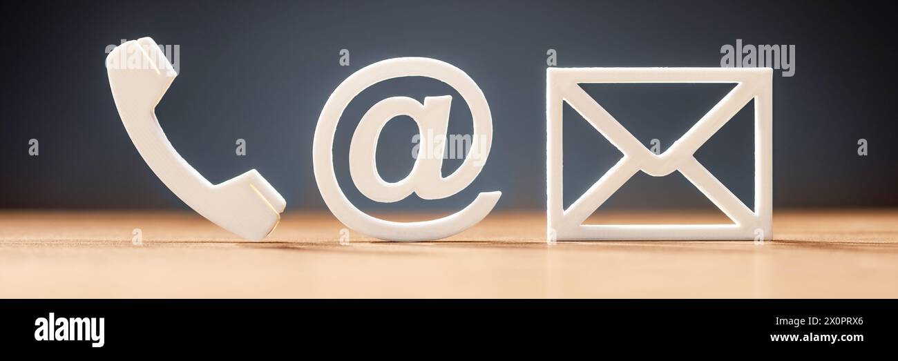 Email Marketing Icon Concept: Contact Us for Emailing Stock Photo - Alamy