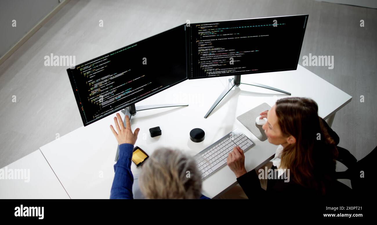 Agile Pair Programming And Extreme Coding. Business Software Stock Photo - Alamy