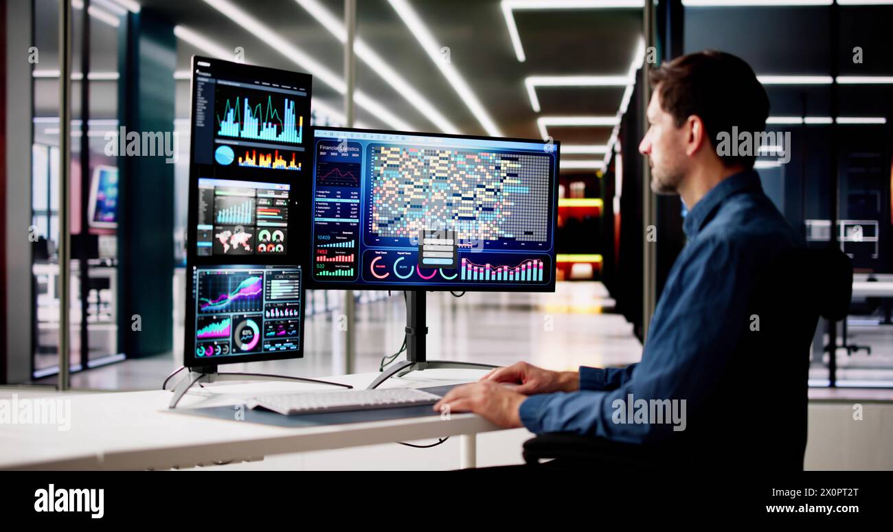 Data Analyst Using Data Analytics KPI Dashboard Stock Photo - Alamy