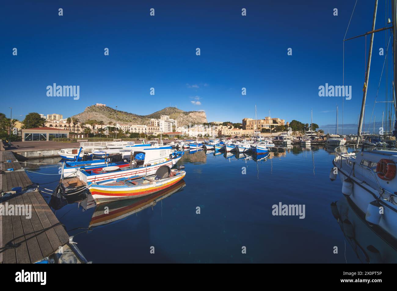 Tourist port of Marina Villa Igiea in Palermo Sicily Italy Stock Photo ...