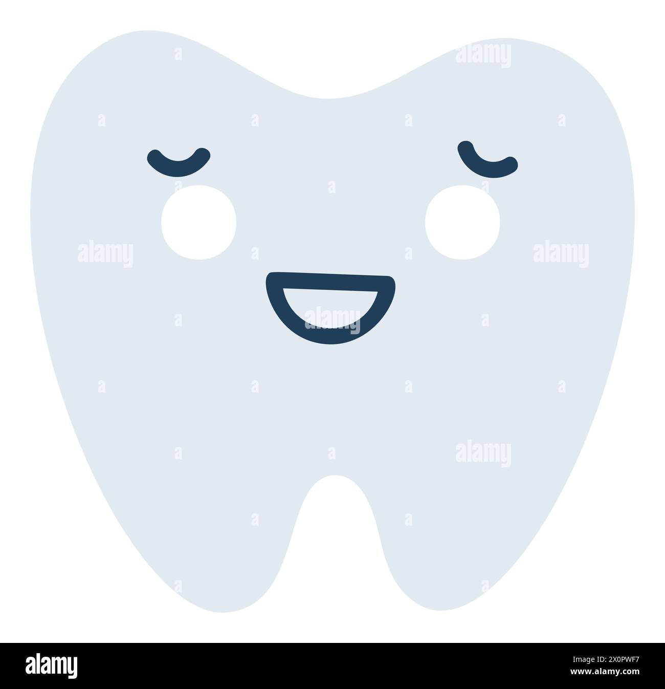 Gray shy tooth Emoji Icon. Cute tooth character. Object Medicine Symbol ...