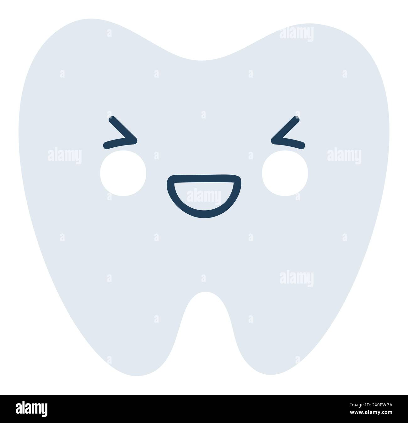 Gray laughing tooth Emoji Icon. Cute tooth character. Object Medicine ...