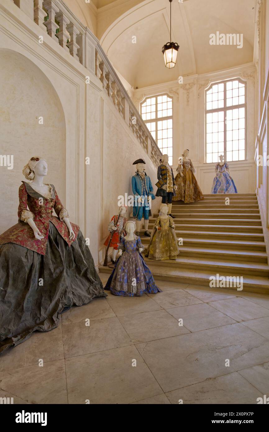Period costumes on display at the Royal Palace of Venaria. Credit ...