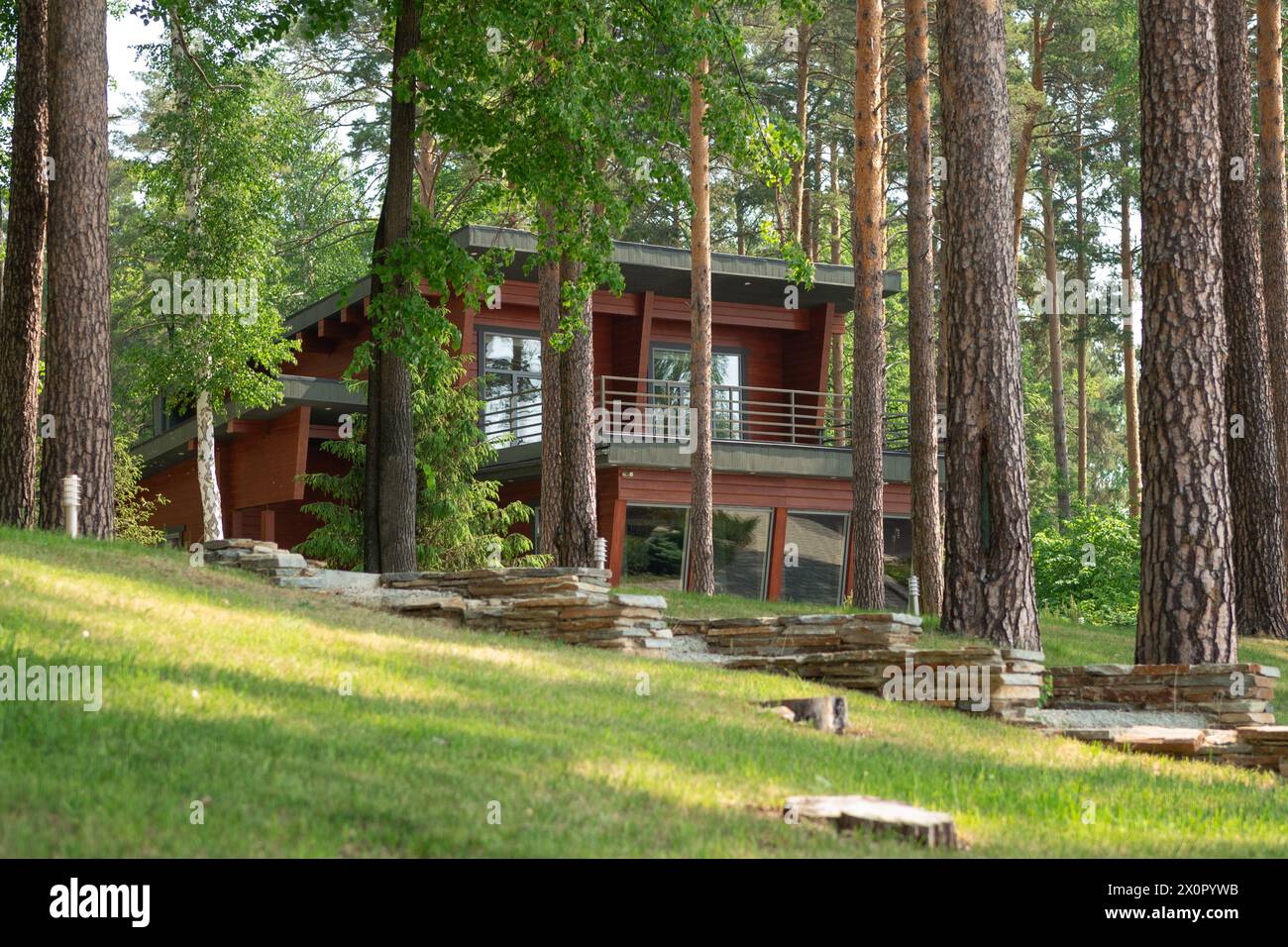 Large house in forest terrace hi-res stock photography and images - Alamy
