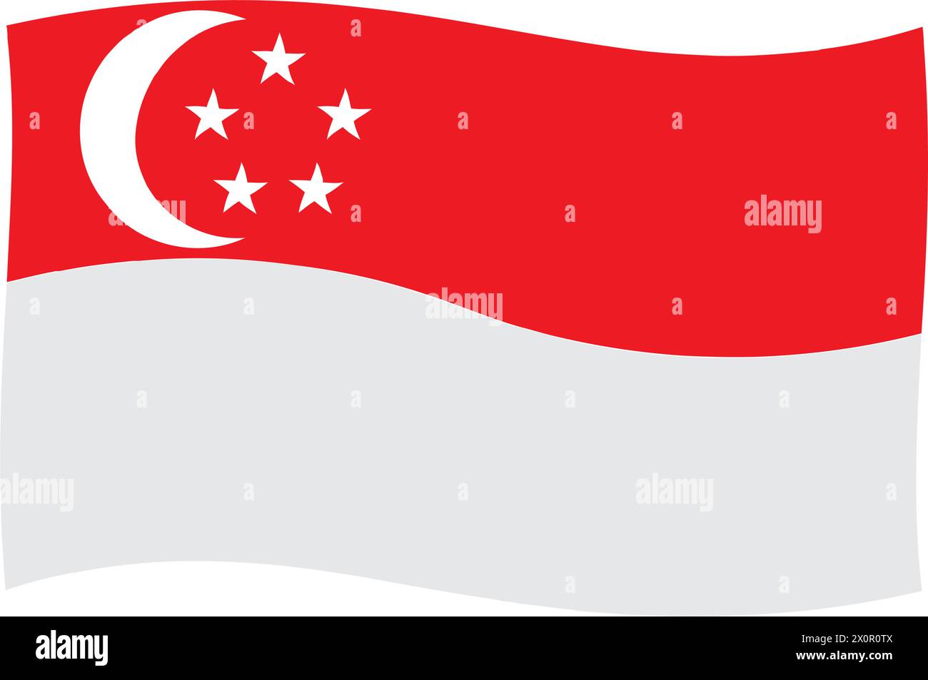 Singapore flag vector isolated on white background Stock Vector Image ...