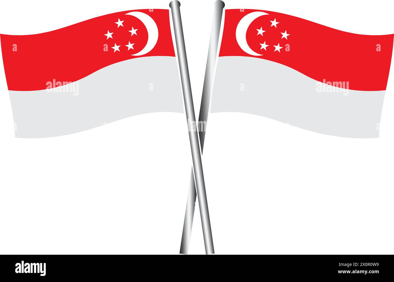 Singapore flag vector isolated on white background Stock Vector Image ...