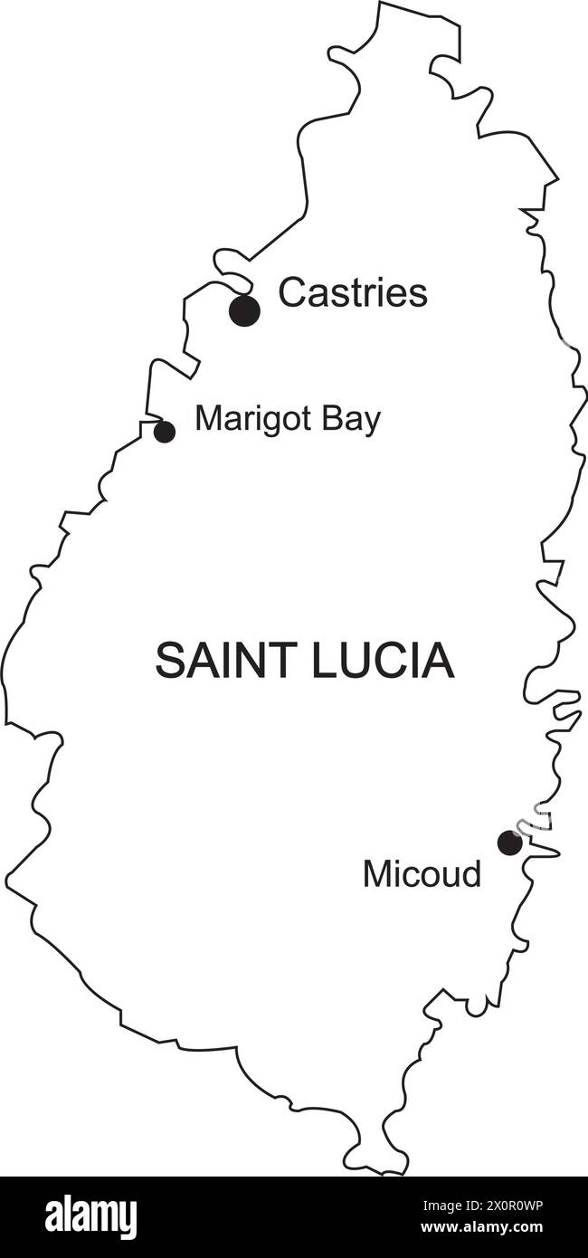 Saint Lucia map vector isolated on white background Stock Vector Image ...