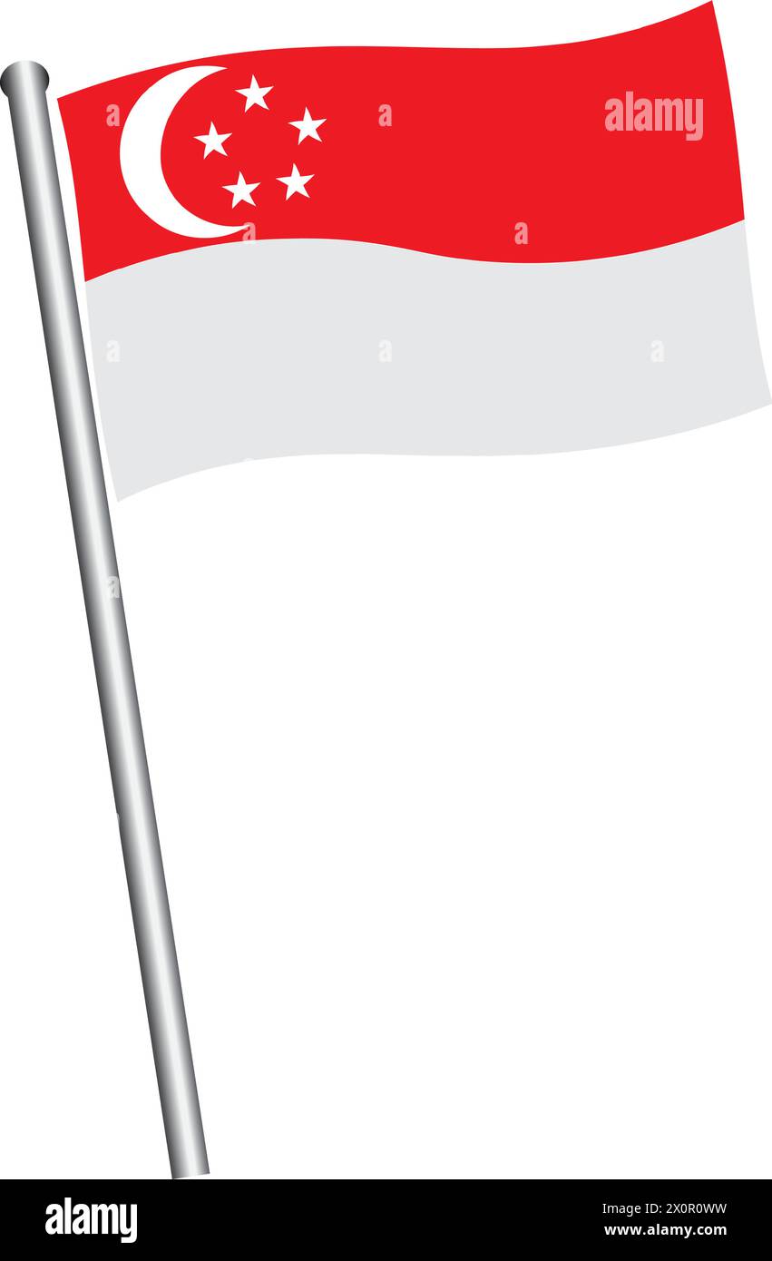Singapore flag vector isolated on white background Stock Vector Image ...