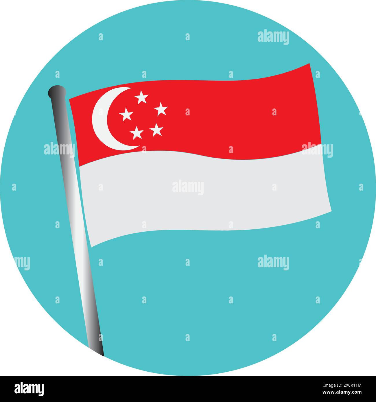 Singapore flag vector isolated on white background Stock Vector Image ...