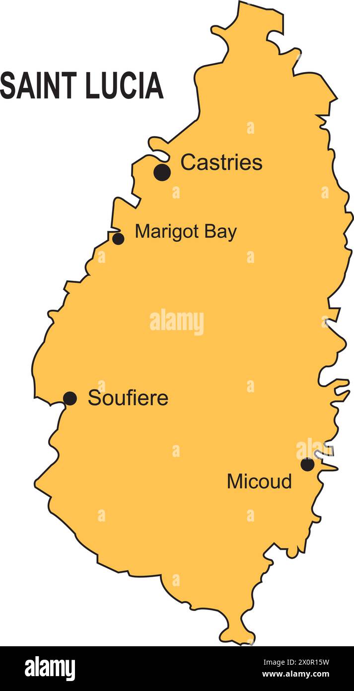 Saint Lucia map vector isolated on white background Stock Vector Image ...