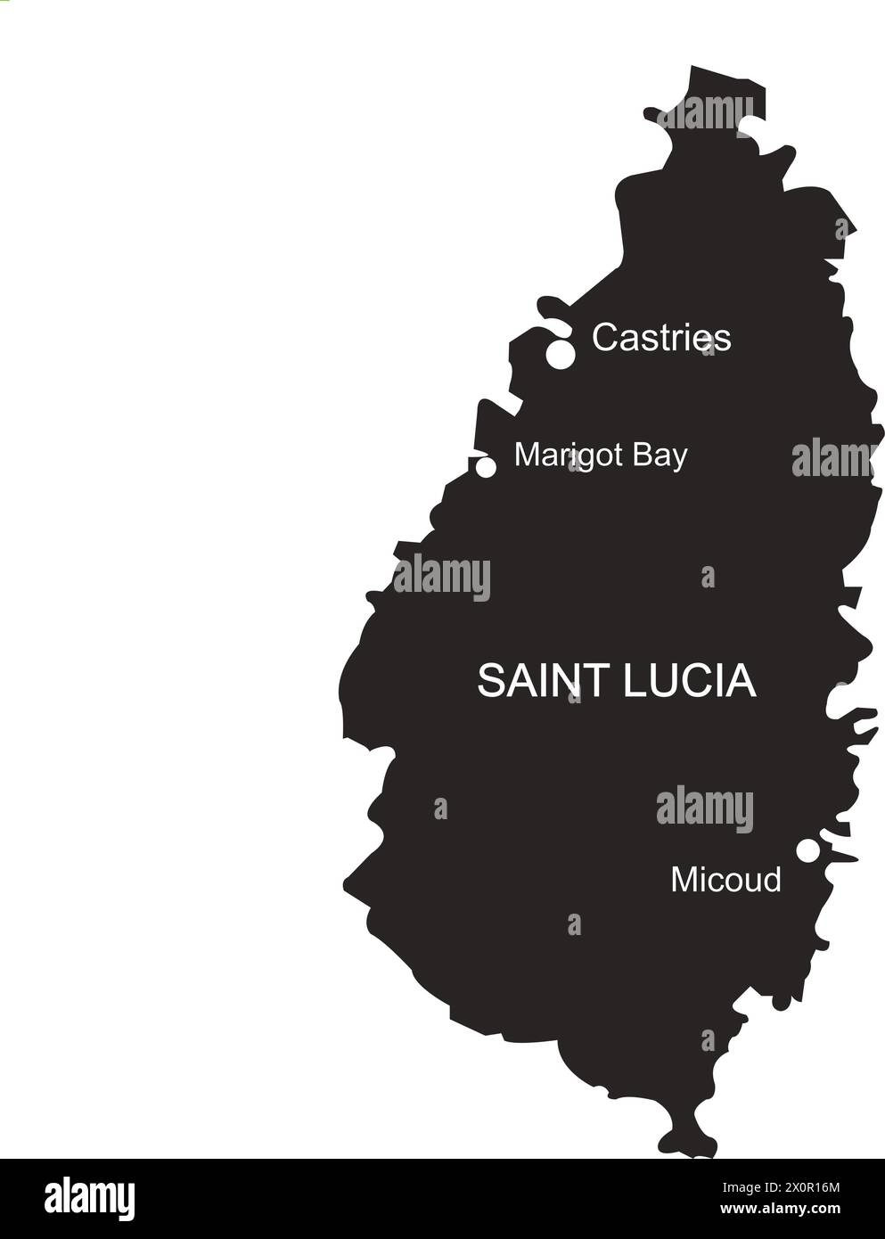 Saint Lucia map vector isolated on white background Stock Vector Image ...