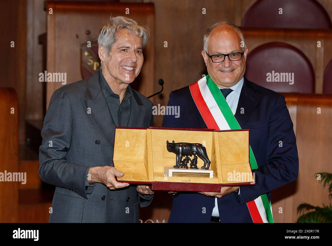 Rome, Italy. 13th Apr, 2024. Rome, The singer Claudio Baglioni receives ...