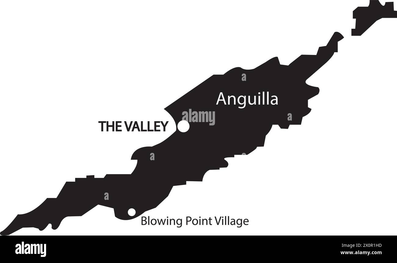 Anguilla vector map hi-res stock photography and images - Alamy