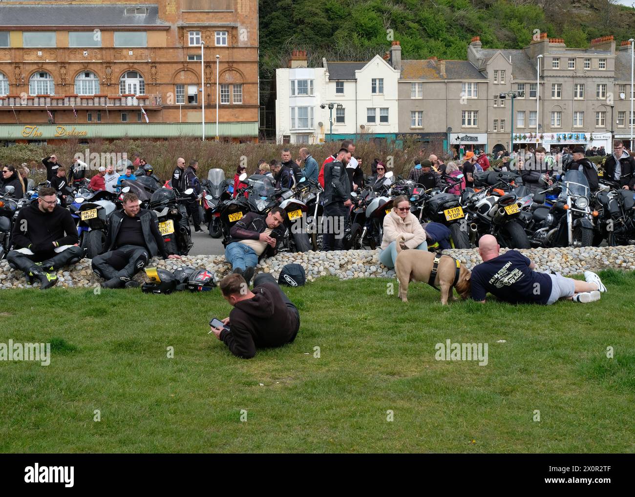 Motorcyclists gathering for the May Day Celebrations, Hastings, East ...