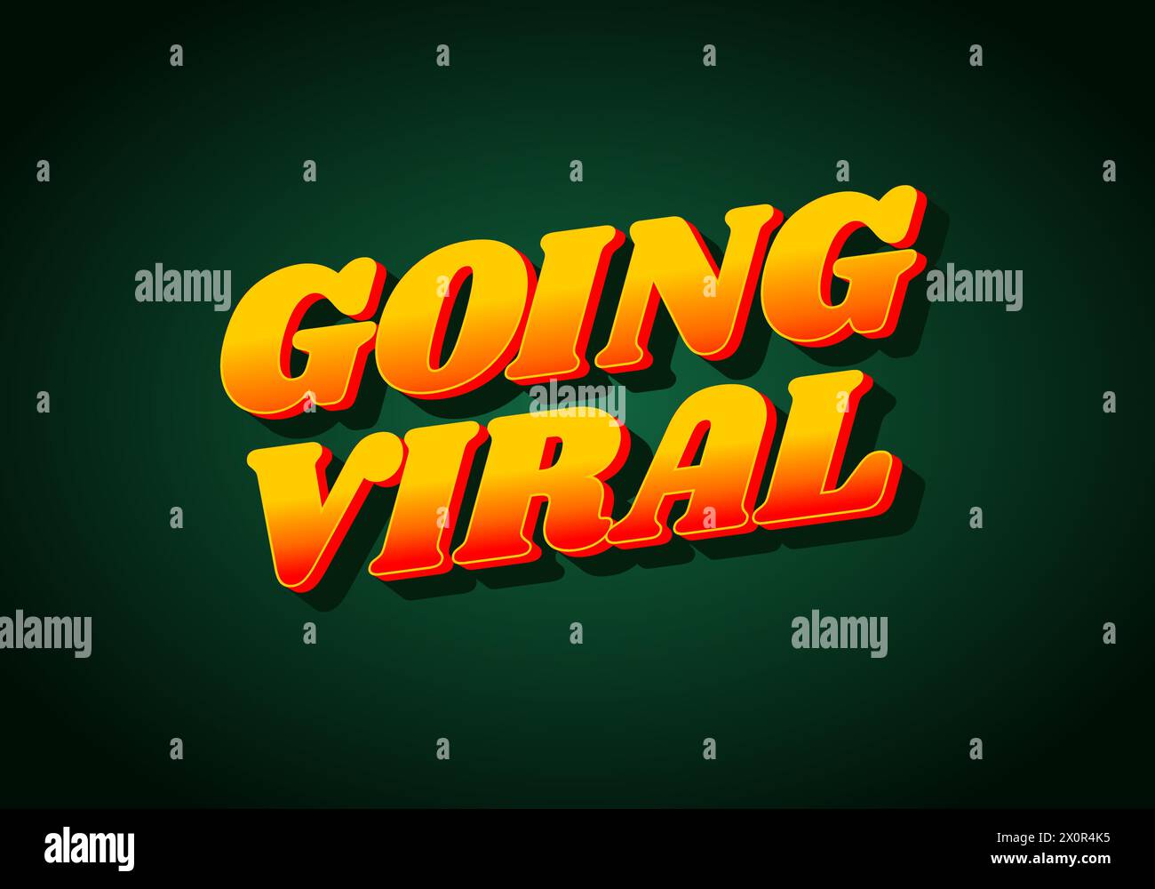 Going viral. Text effect design in eye catching color and 3D look ...