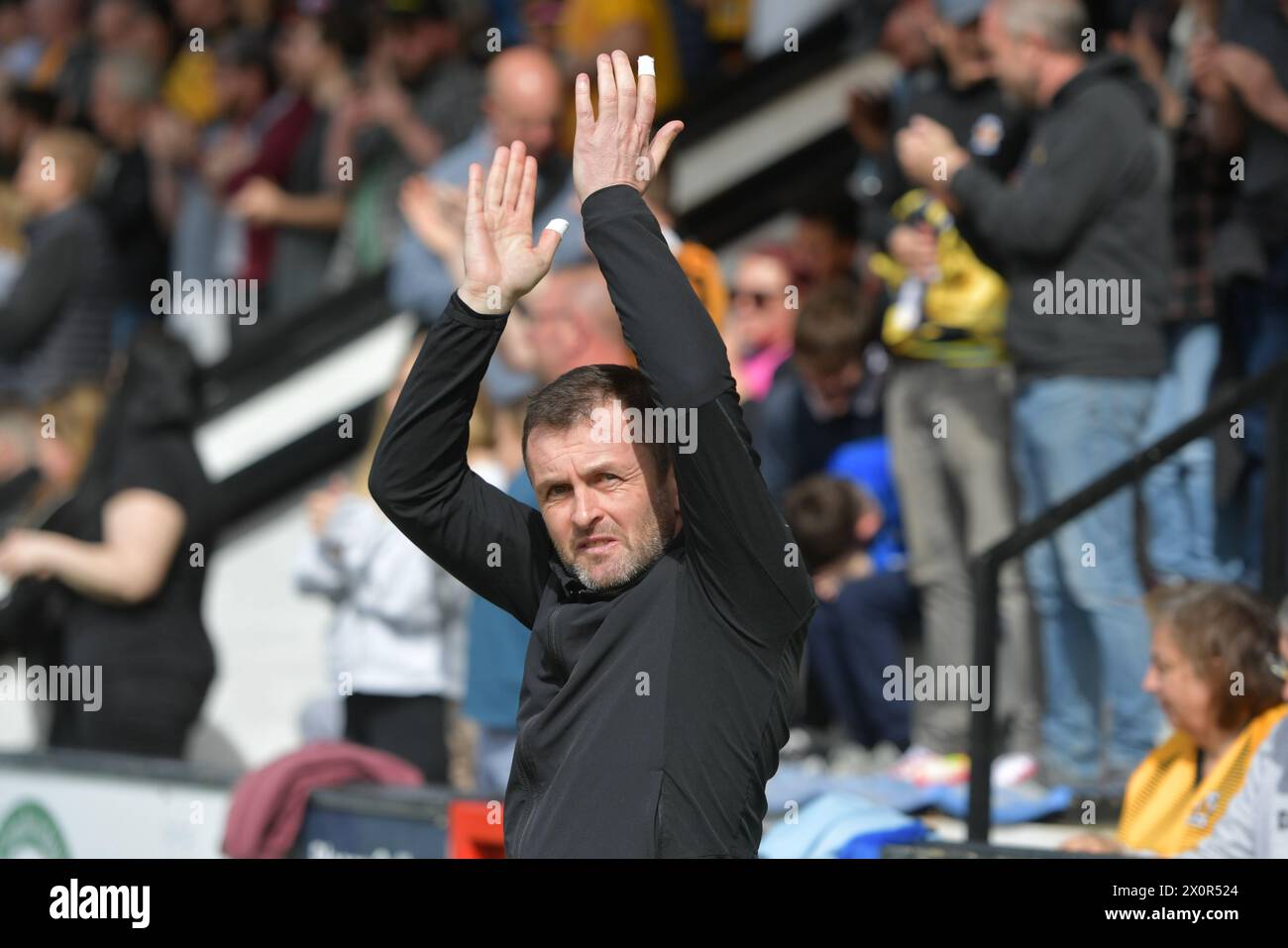 Cambridge, England. 13th Apr 2024. Charlton Athletic Manager Nathan ...