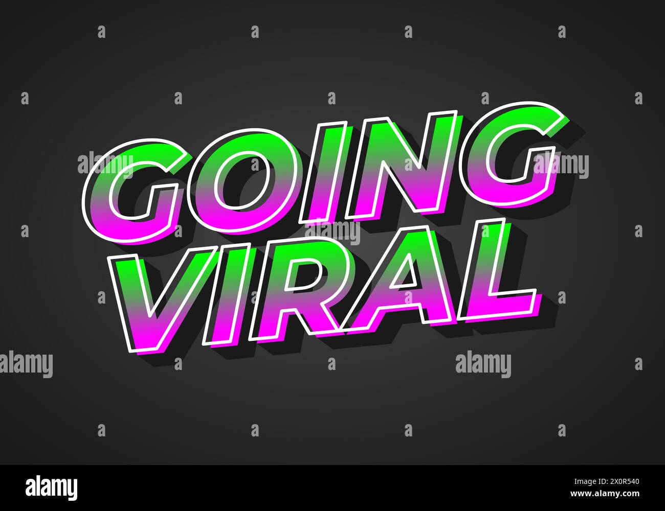 Going viral. Text effect design in eye catching color and 3D look ...