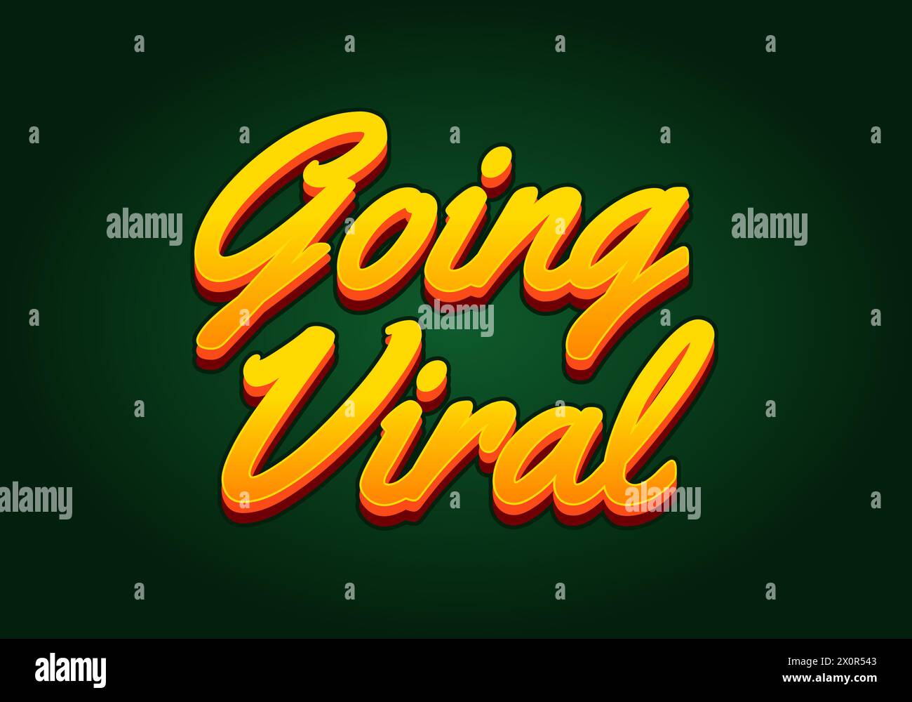 Going viral. Text effect design in eye catching color and 3D look ...