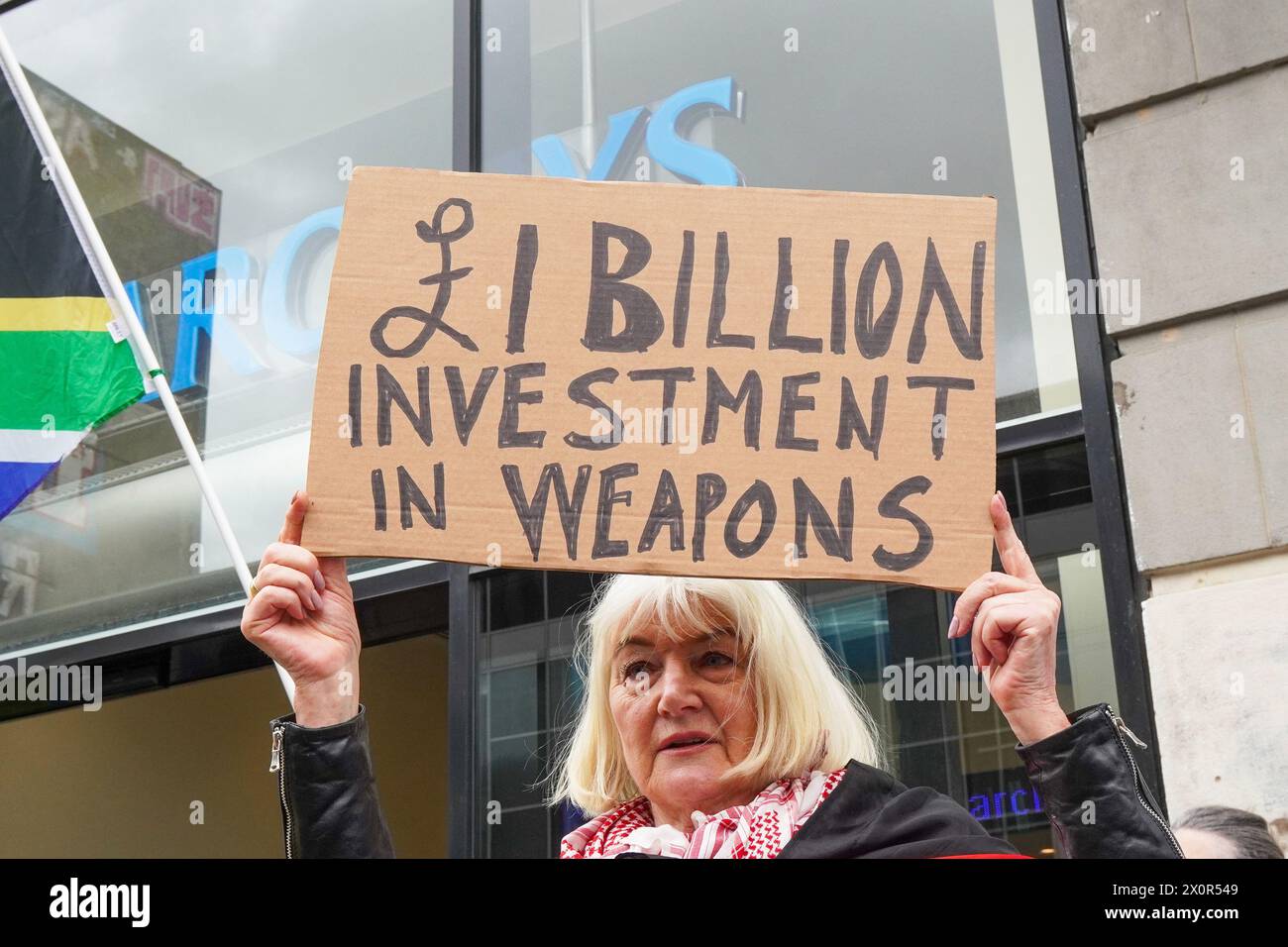 Glasgow, UK. 13th Apr, 2024. A small number of pro Palestine and anti ...