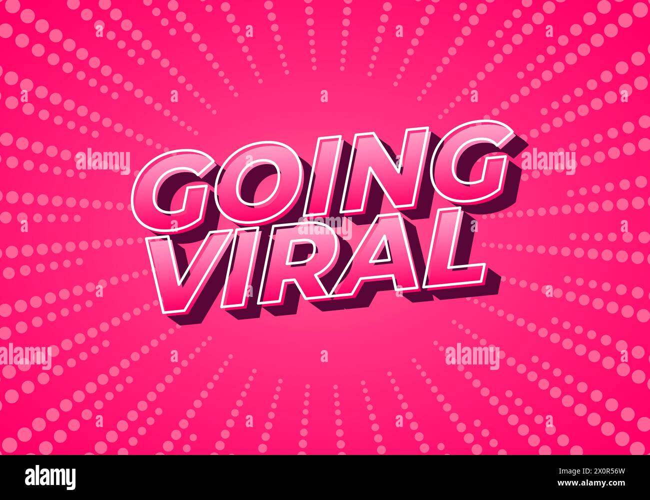 Going viral. Text effect design in eye catching color and 3D look ...