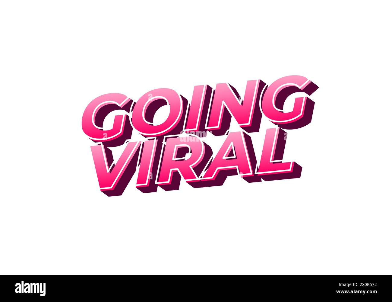 Going viral. Text effect design in eye catching color and 3D look ...