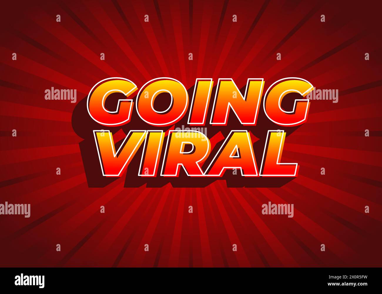 Going viral. Text effect design in eye catching color and 3D look ...