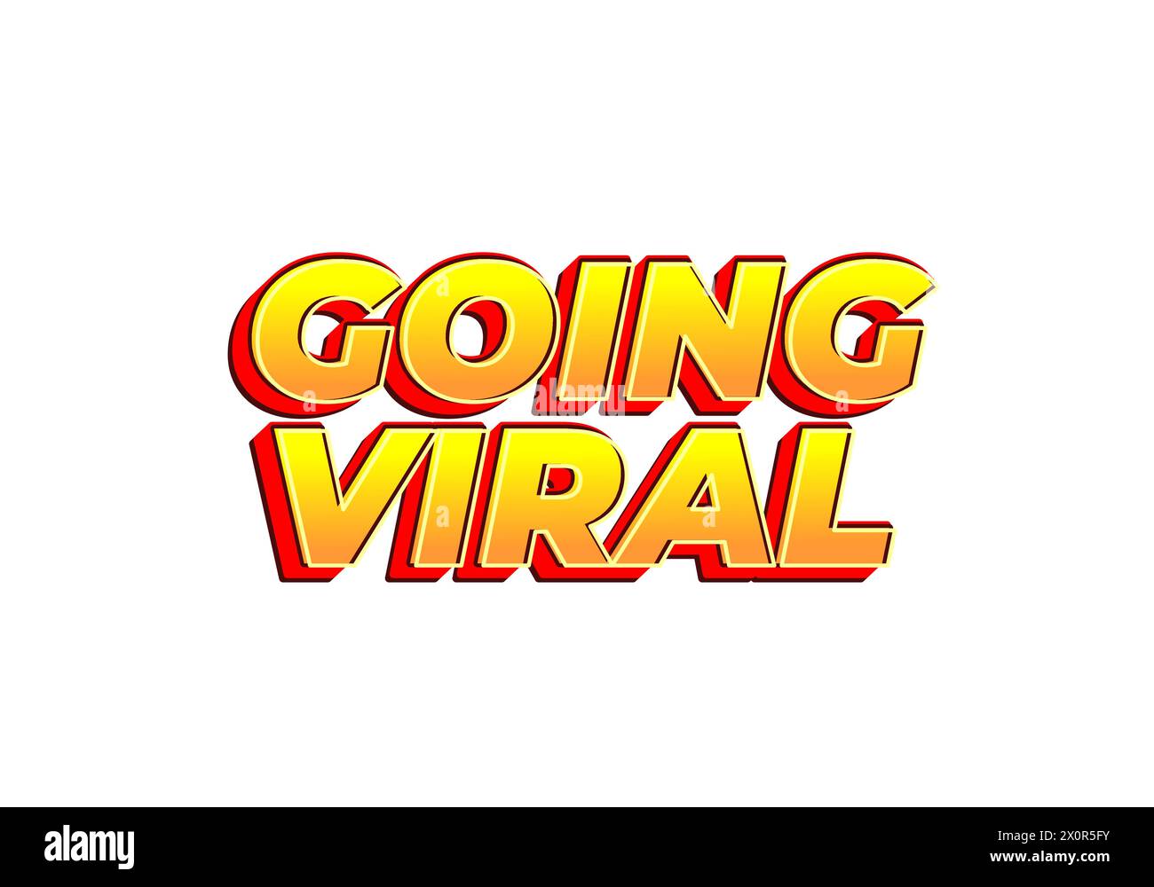 Going viral. Text effect design in eye catching color and 3D look ...