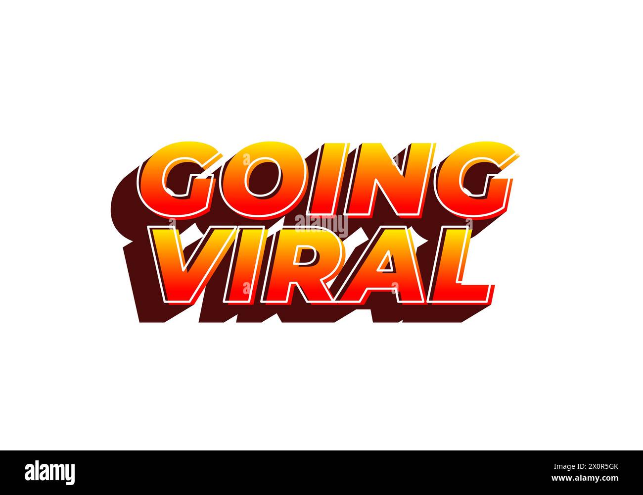 Going viral. Text effect design in eye catching color and 3D look ...