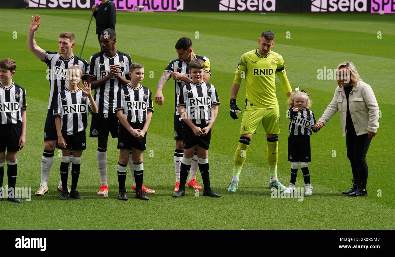 Newcastle United players wear one-off RNID-branded shirts during the ...