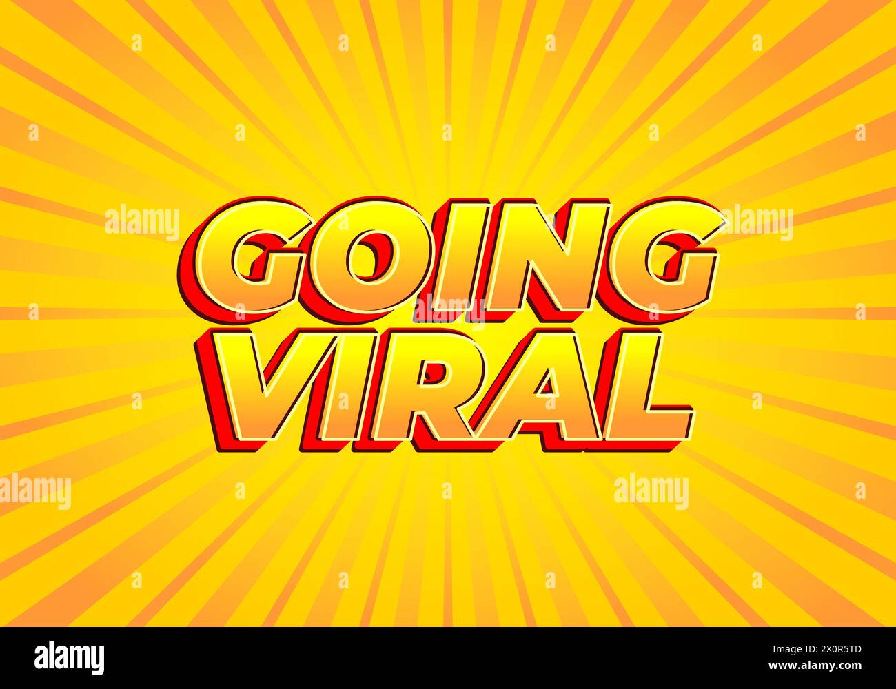 Going viral. Text effect design in eye catching color and 3D look ...