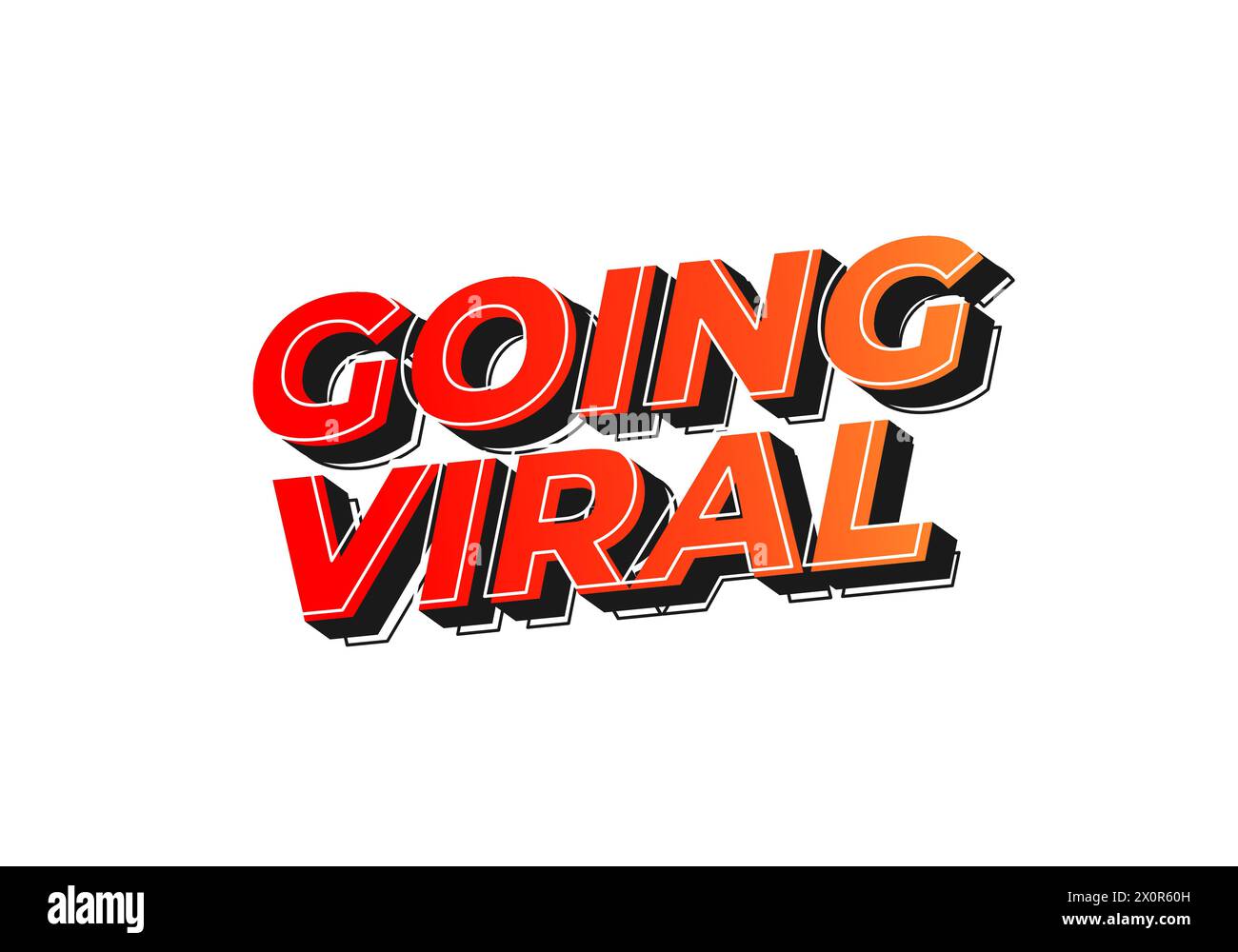 Going viral. Text effect design in eye catching color and 3D look ...