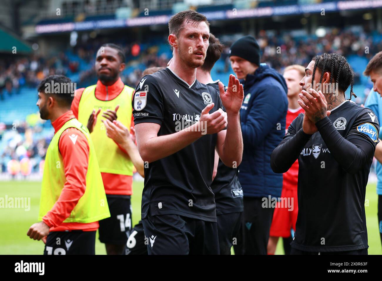 Leeds, UK. 13th Apr, 2024. Dominic Hyam of Blackburn Rover applauds the ...