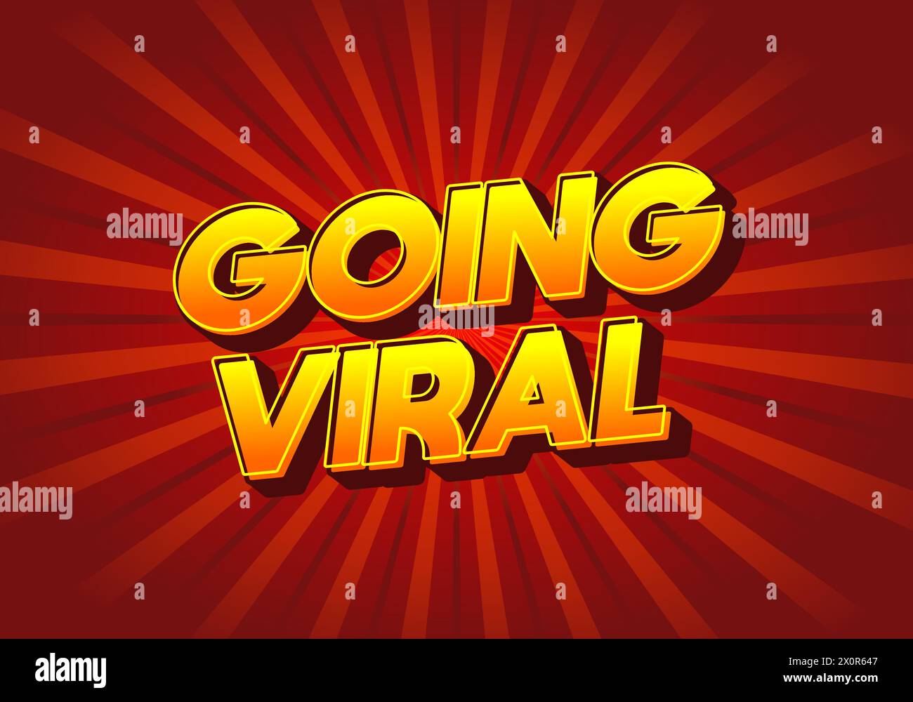 Going viral. Text effect design in eye catching color and 3D look ...