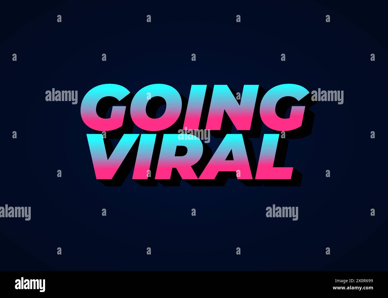 Going viral. Text effect design in eye catching color and 3D look ...