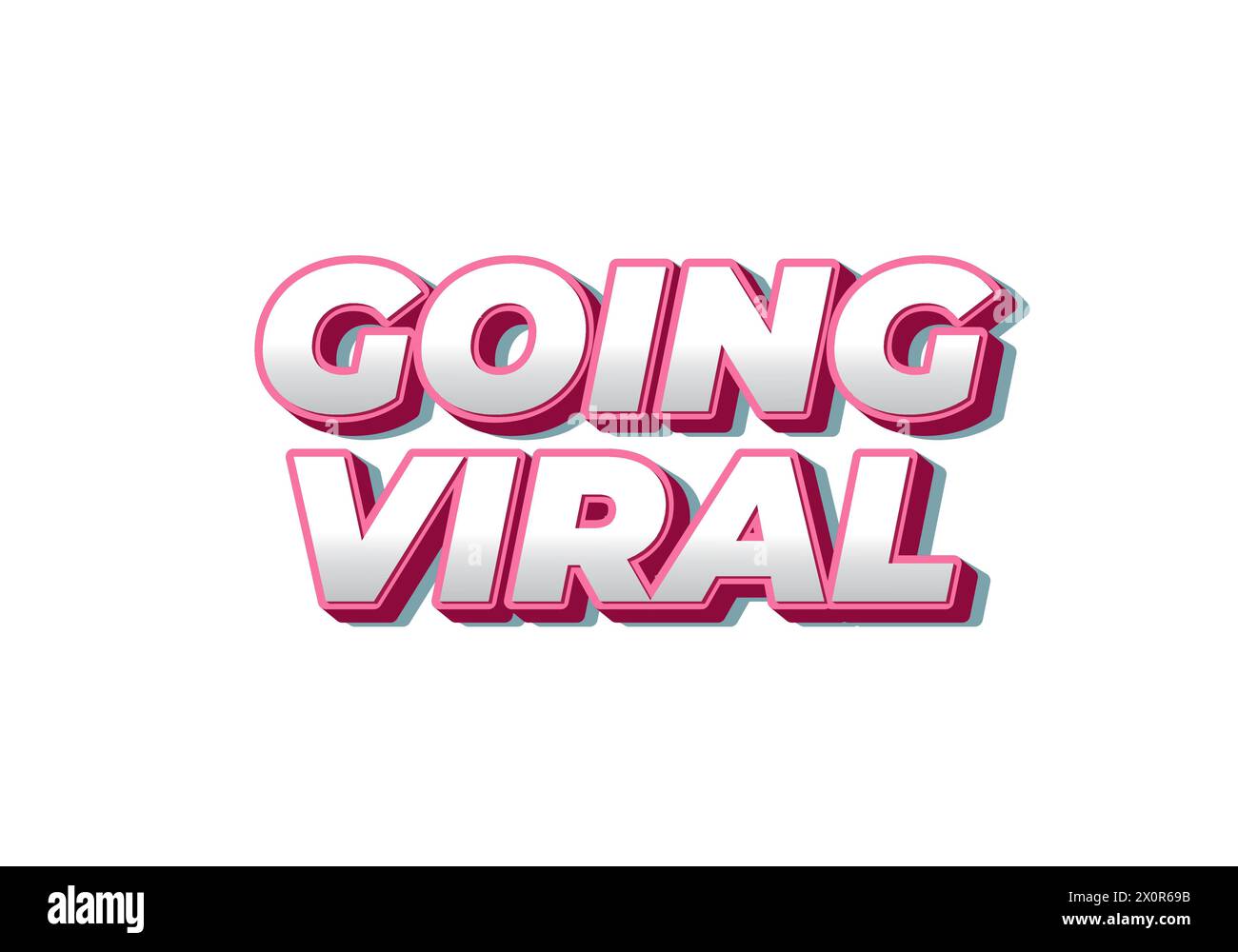 Going viral. Text effect design in eye catching color and 3D look ...