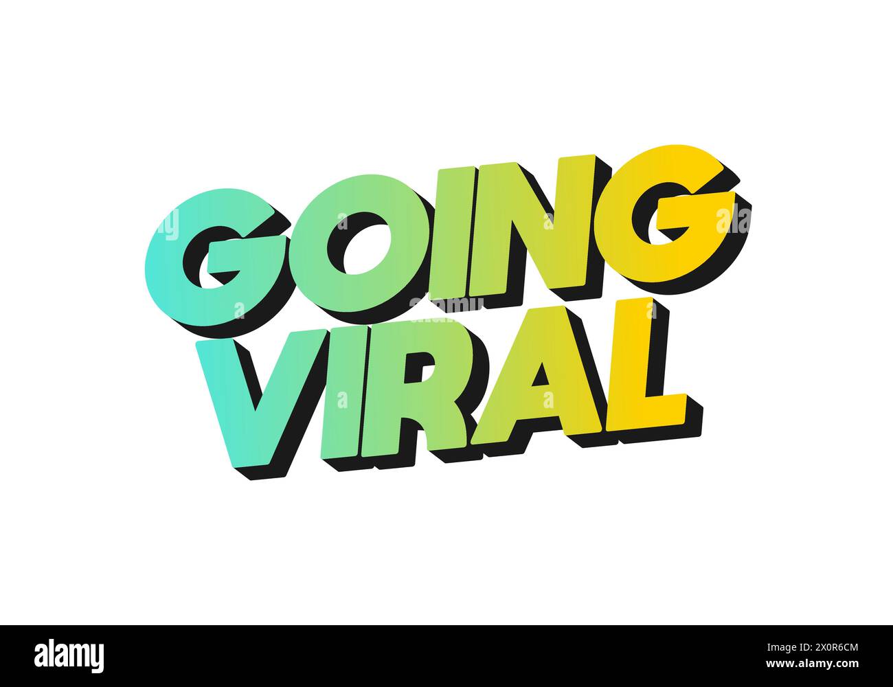 Going viral. Text effect design in eye catching color and 3D look ...