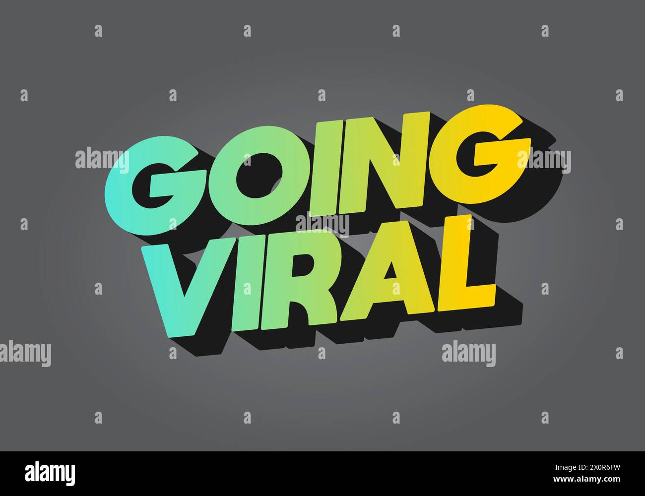 Going viral. Text effect design in eye catching color and 3D look ...