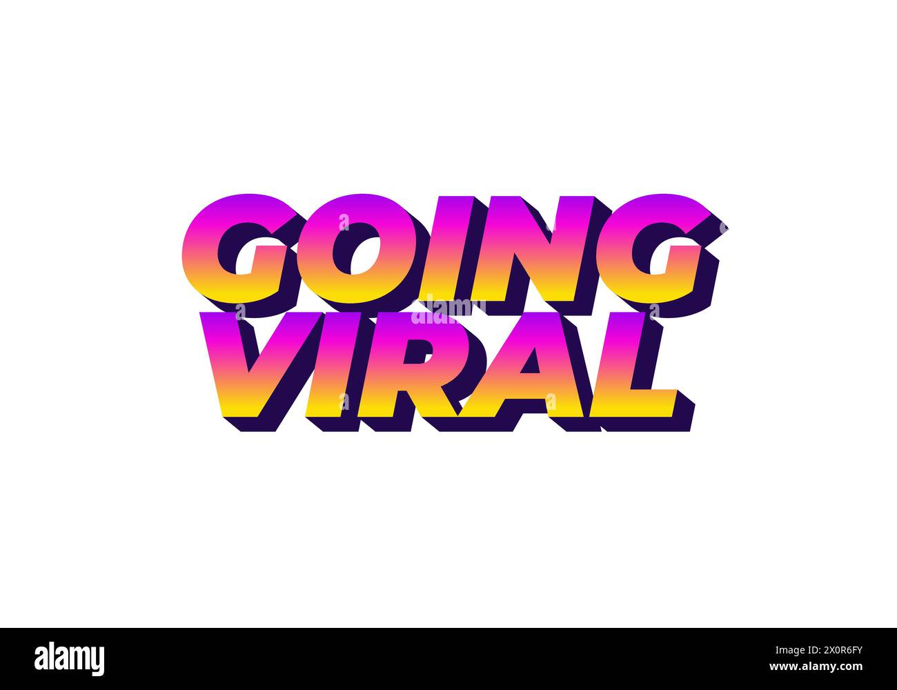 Going viral. Text effect design in eye catching color and 3D look ...