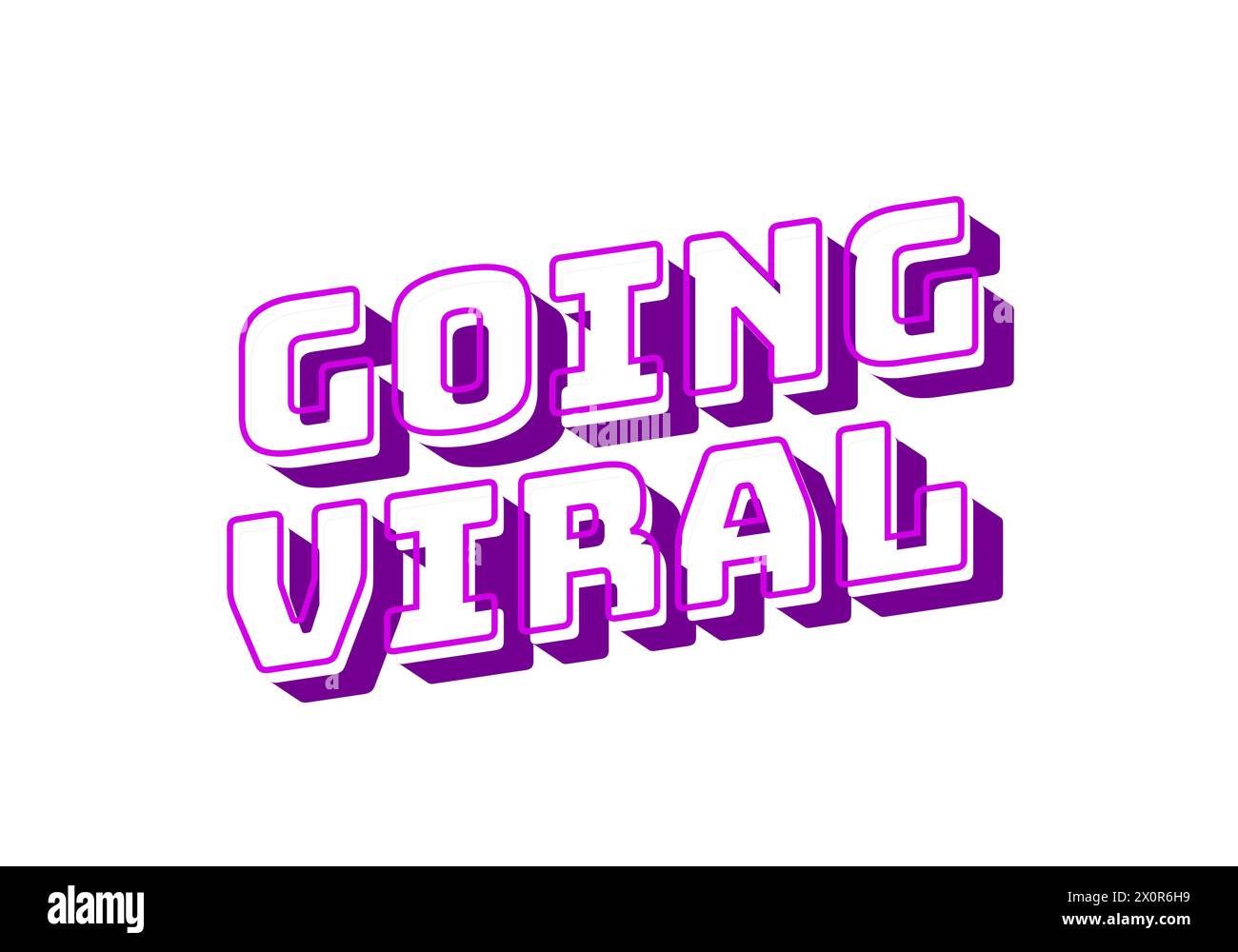 Going viral. Text effect design in eye catching color and 3D look ...