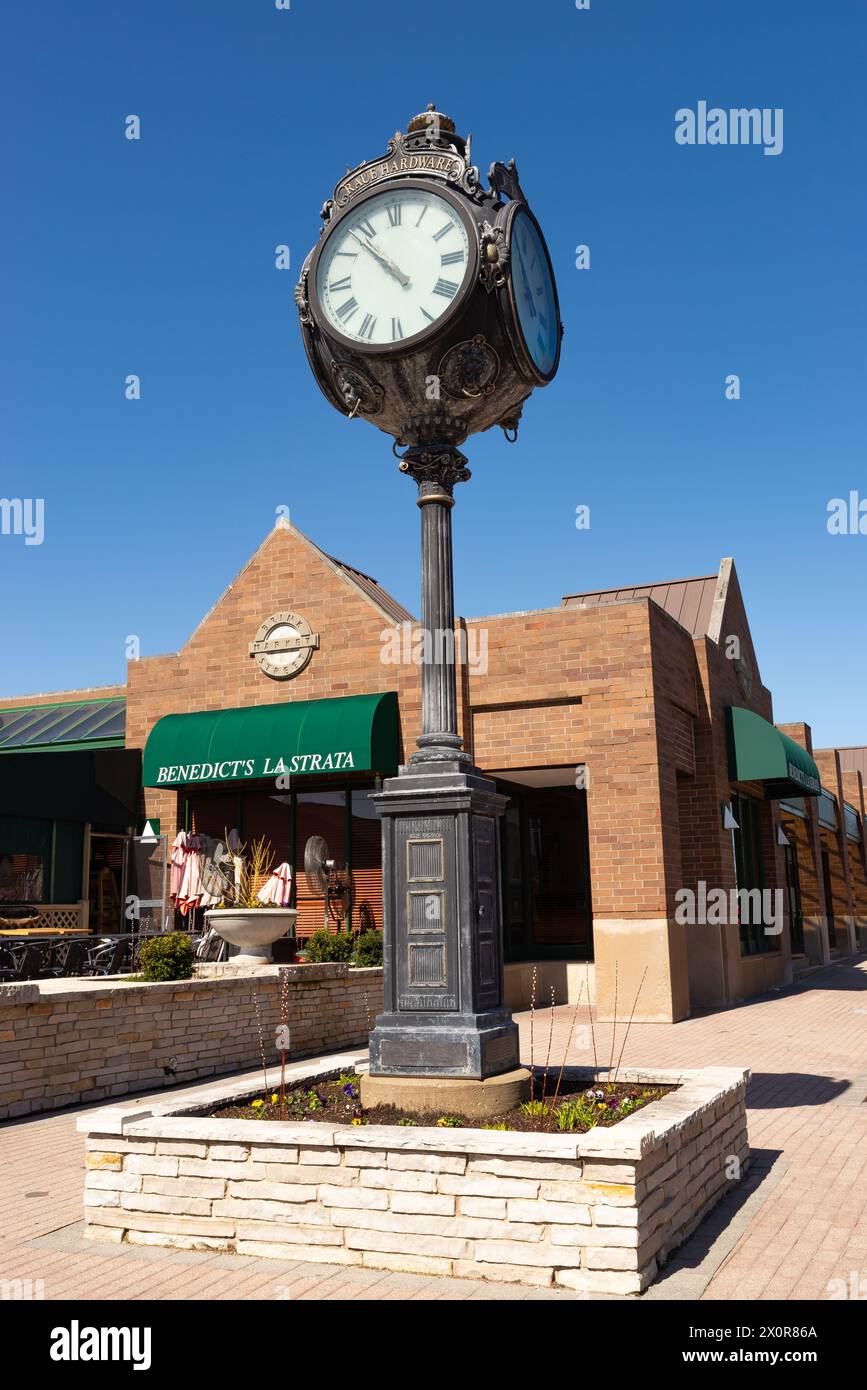 Crystal Lake, Illinois - United States - April 8th, 2024: Town clock in ...