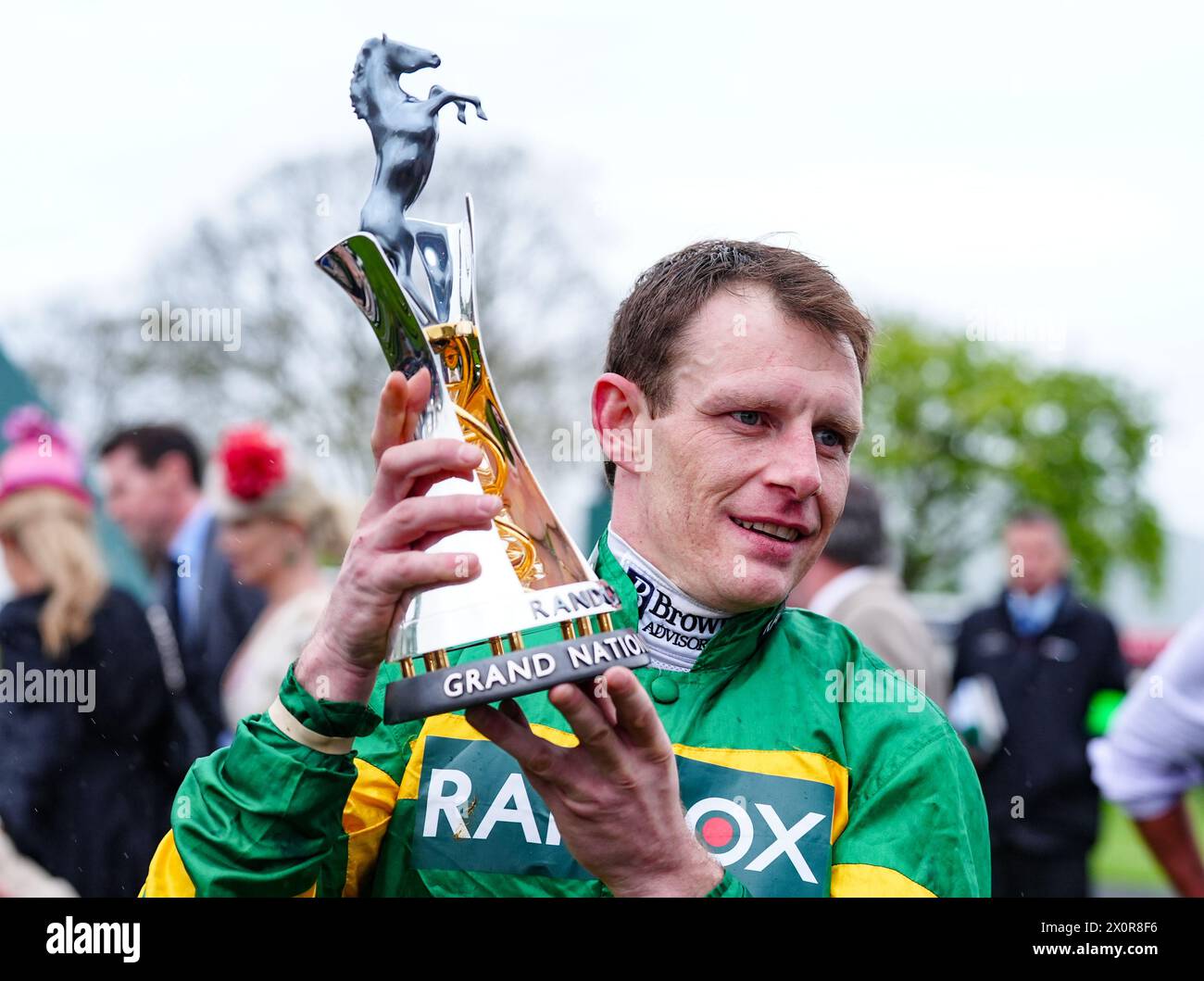 Jockey Paul Townend with the trophy after winning the Randox Grand ...