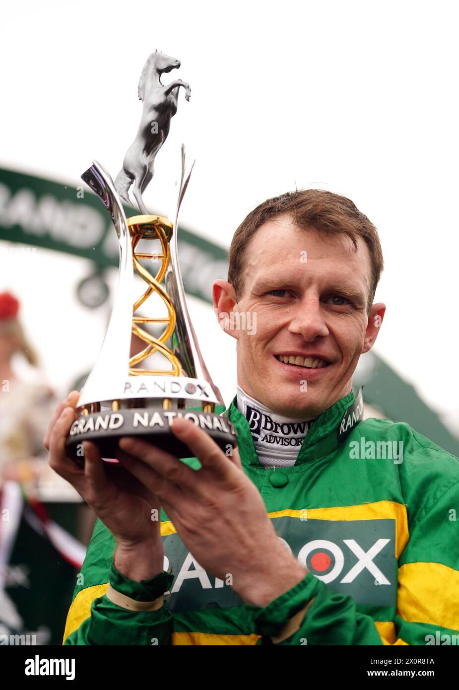 Paul Townend with the trophy after winning the Randox Grand National ...