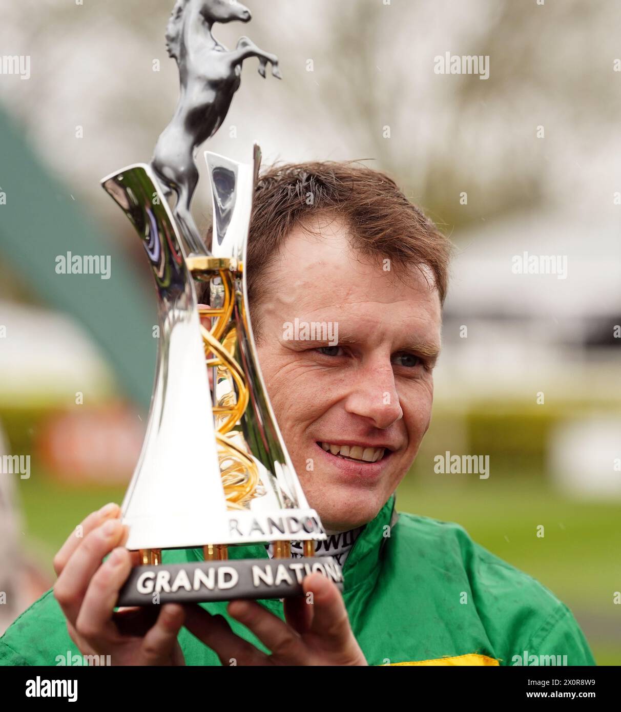 Paul Townend with the trophy after winning the Randox Grand National ...