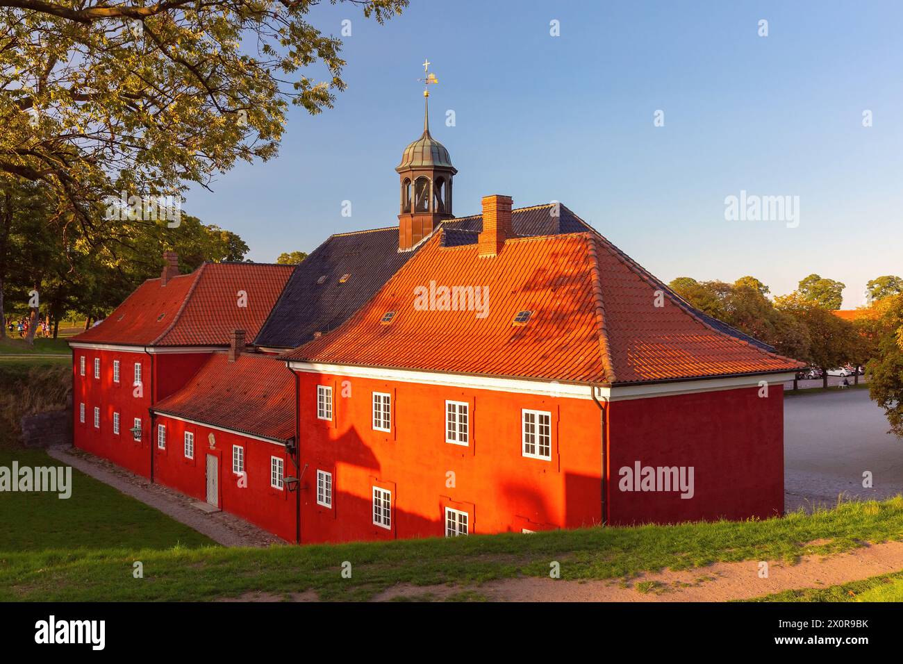 Royal Barracks at sunset in Copenhagen, Denmark, Kronprinsessegade Park ...