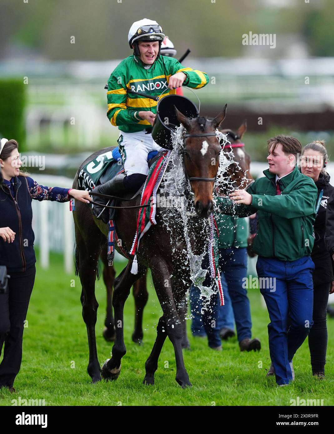 Paul Townend celebrates winning the Randox Grand National Handicap ...
