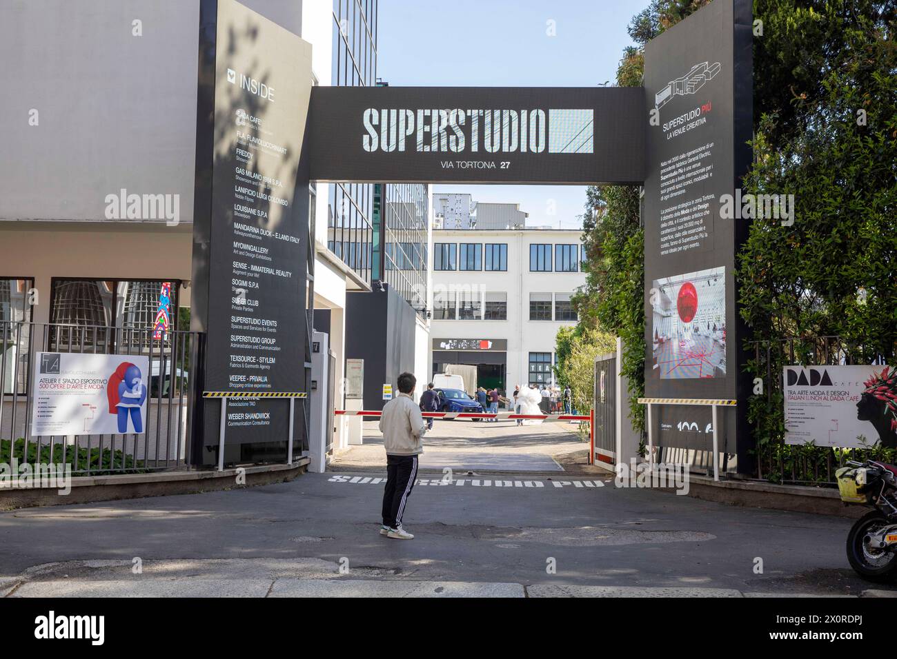 Milano, Italia. 13th Apr, 2024. Allestimento per il FuoriSalone in Via Tortona - Superstudio ...