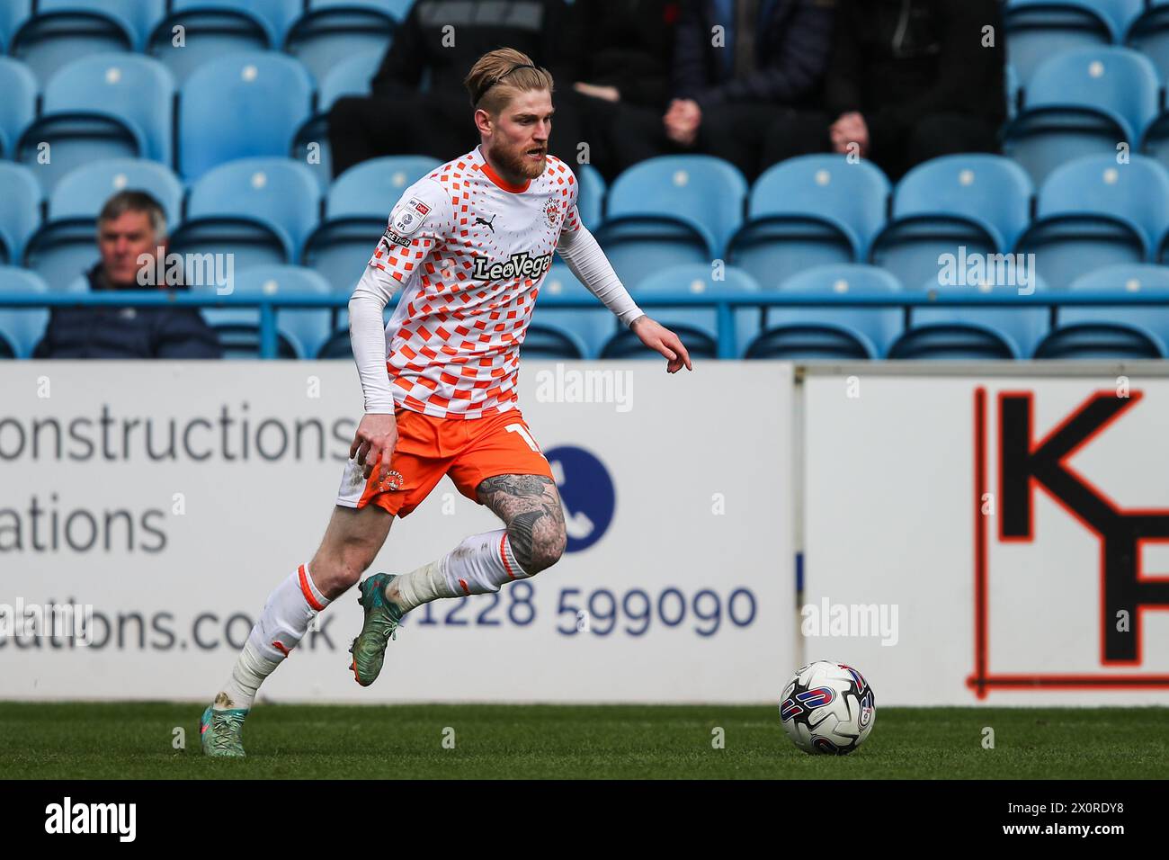 Hayden Coulson of Blackpool in action during the Sky Bet League 1 match ...